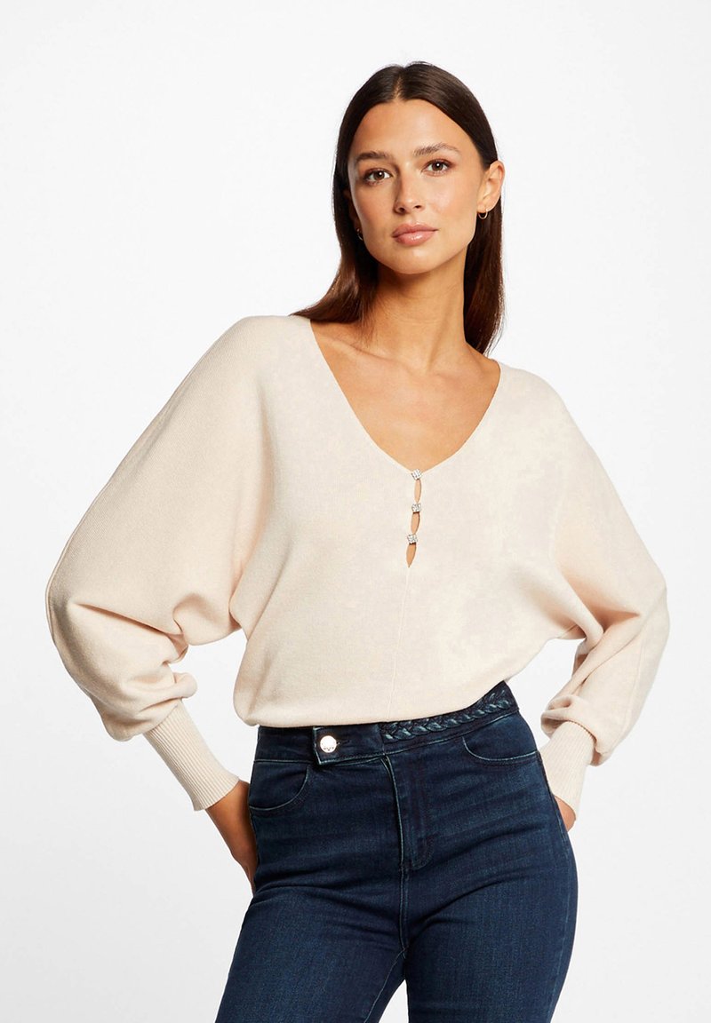 Morgan DECORATIVE BUTTONS - Pullover - beige - ZALANDO.FR