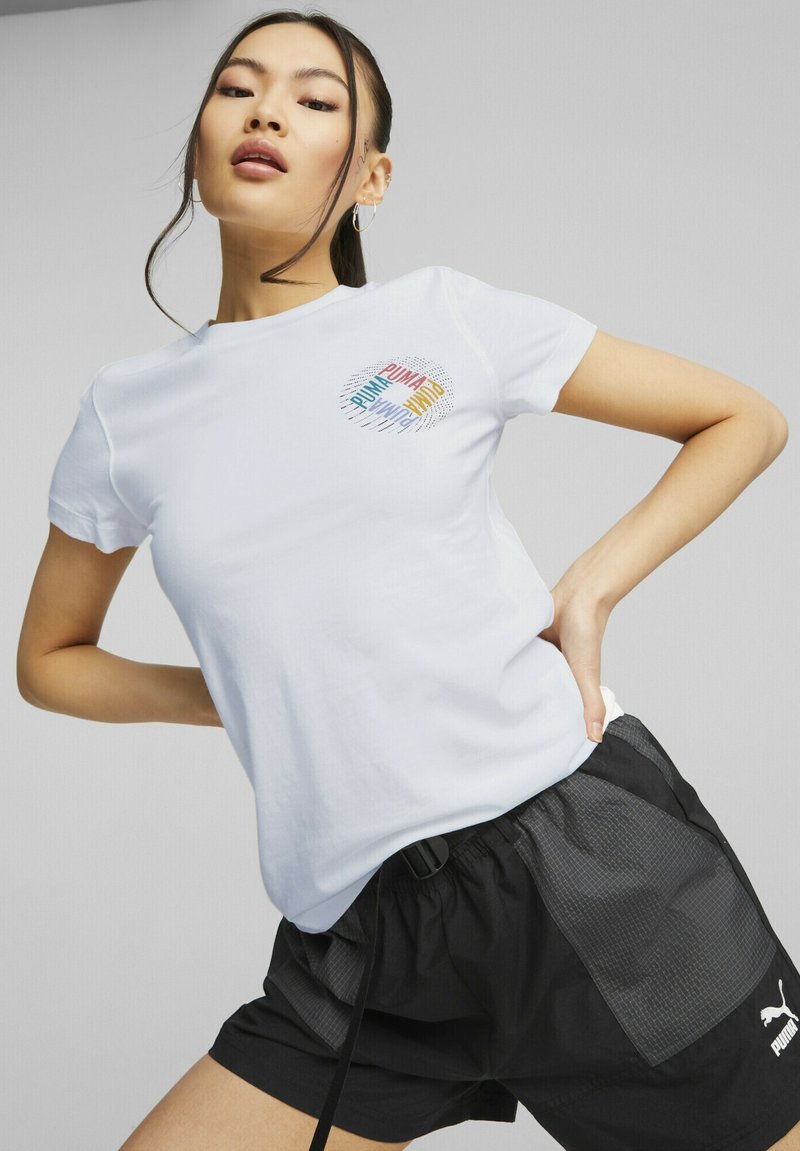 Puma SWXP GRAPHIC - T-Shirt print - white/weiß - Zalando.at