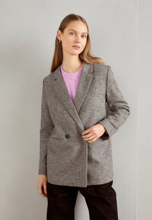La Strada Unica PENNY PIN STRIPED - Kort kappa / rock - medium grey ...