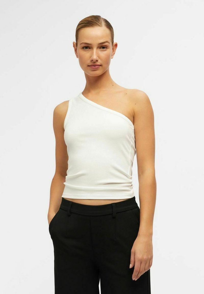 Object OBJLUCA ONE SHOULDER A EC SP - Top - cloud dancer/crema - Zalando.es