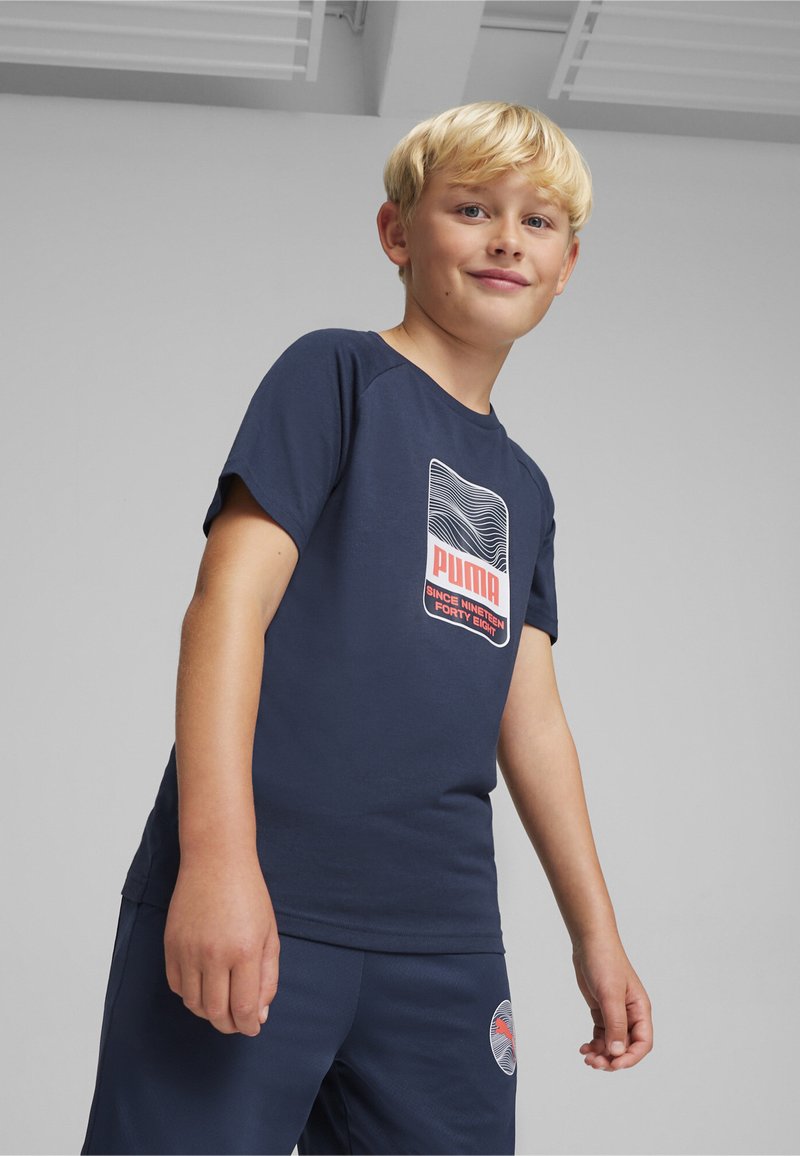 Puma GRAPHIC - T-shirts print - club navy/blå - Zalando.dk