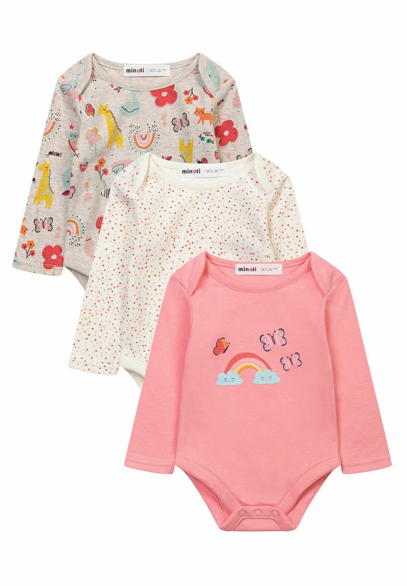 MINOTI BABY BODYSUITS 3 PACK - Body - coral white/donkerroze - Zalando.nl