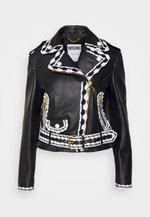 MOSCHINO Leather jacket - black - Zalando