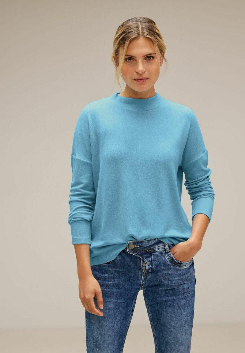 Street One COSY MIT ZIERNAHT - Strickpullover - blau - Zalando.de
