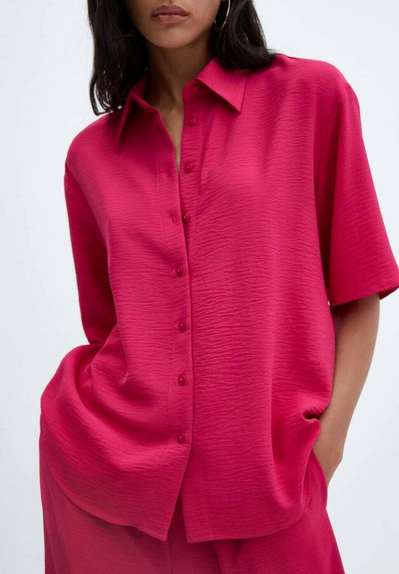 Mango TILL-A - Button-down blouse - fuchsia/pink - Zalando