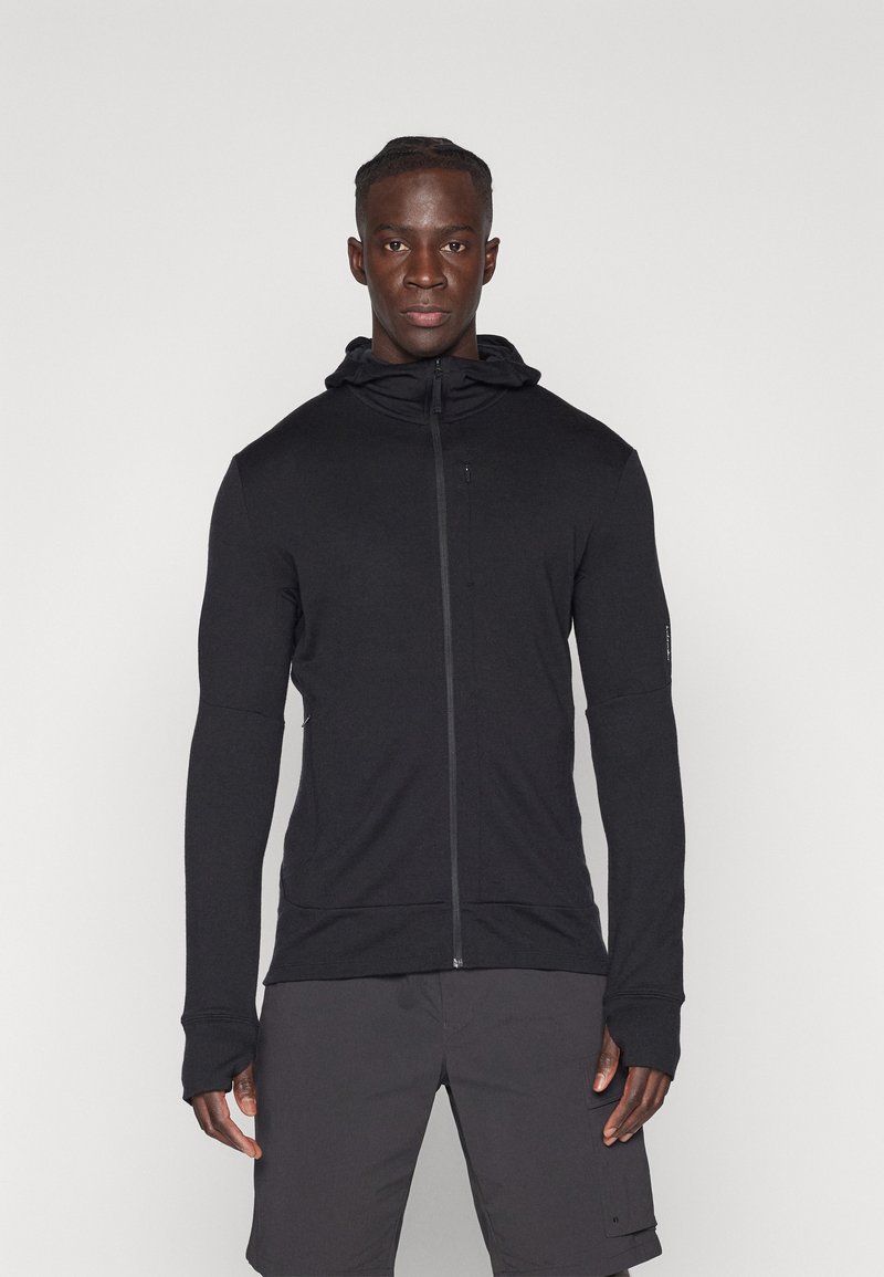 icebreaker QUANTUM ZIP HOODIE - Sweatjacke - black/schwarz - Zalando.ch