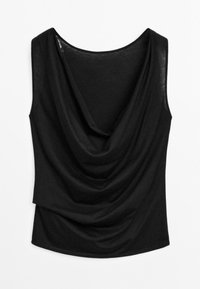 Massimo Dutti WITH DRAPED LOW-CUT BACK - Top - black/nero - Zalando.it
