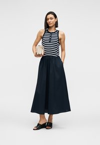 Tommy Hilfiger BUTTON MIX DRESS - Day dress - dark night/ecru/blue ...