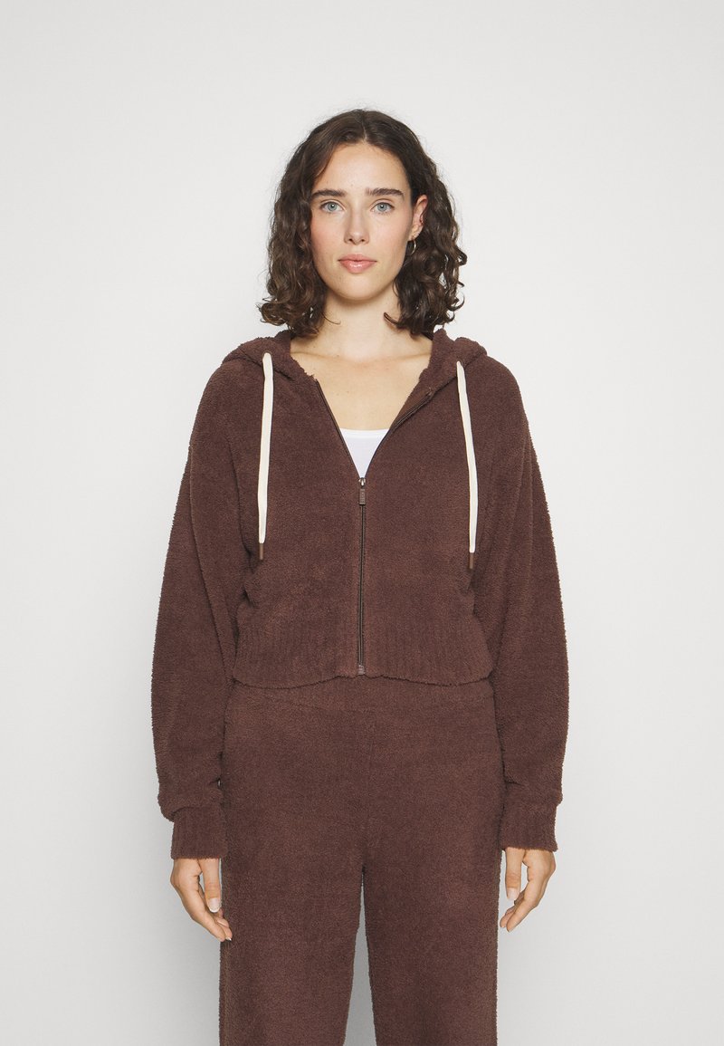 UGG HANA ZIP HOODIE - Vest - cola/donkerbruin - Zalando.nl