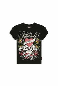 Bershka ED HARDY TSHIRT - Print T-shirt - black - Zalando