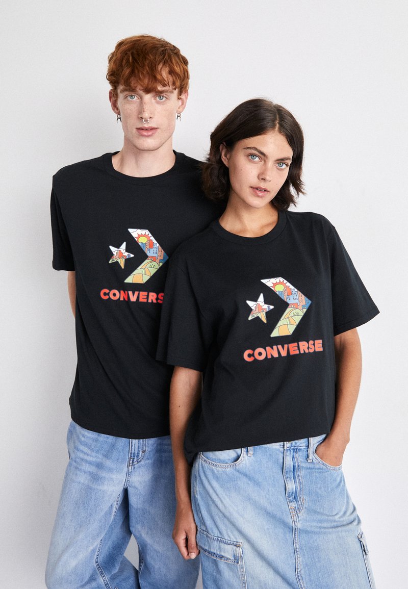 Converse STAR CHEVRON GRAPHIC UNISEX - T-Shirt print - converse black ...
