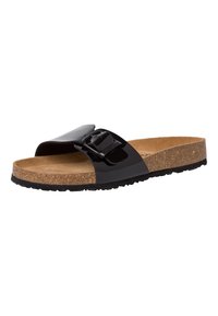 Tamaris Slip-ins - black patent/svart denim - Zalando.se