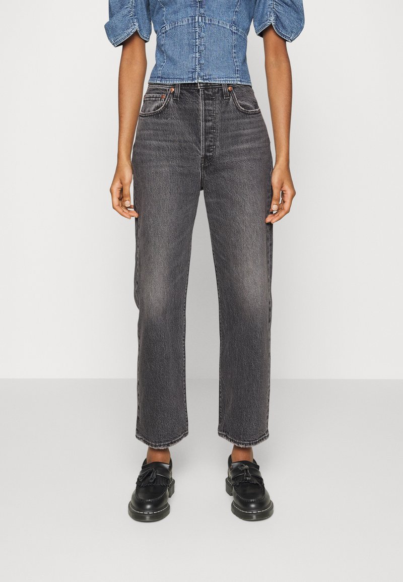 Levi's® RIBCAGE STRAIGHT ANKLE - Jeans Straight Leg - black/blue denim ...