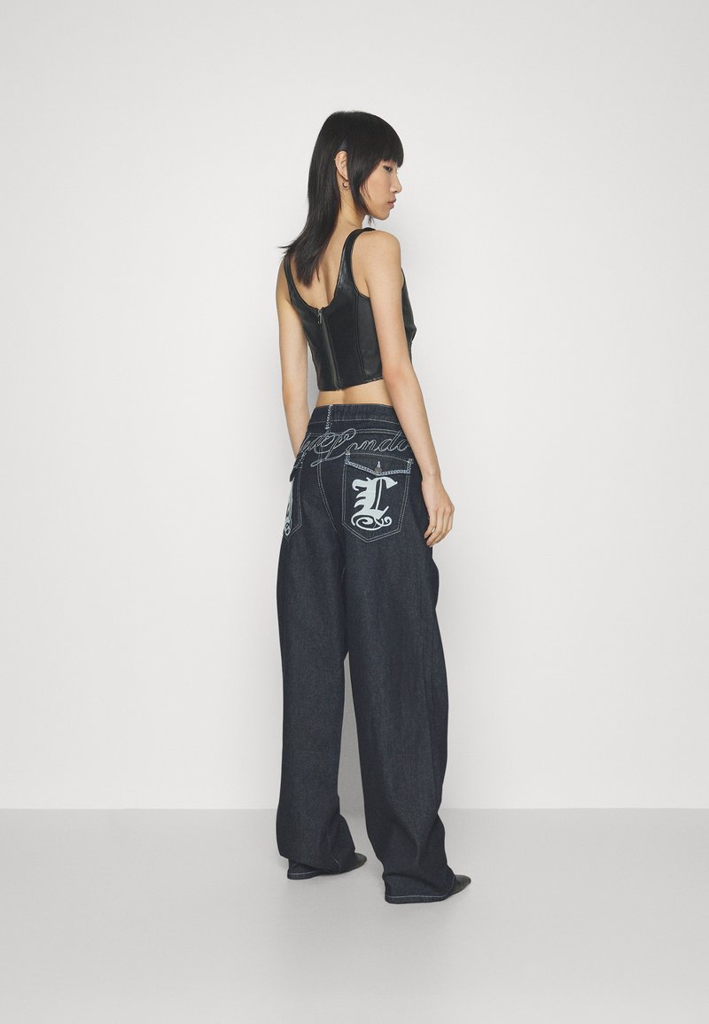 Jaded London EMBROIDERED LOOSE FIT TURN UP JEANS - Jean boyfriend ...