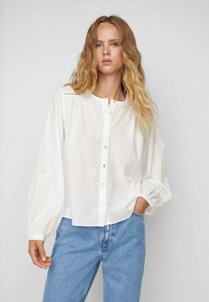 Mango PLUM - Blouse - off white/off-white - Zalando.ie