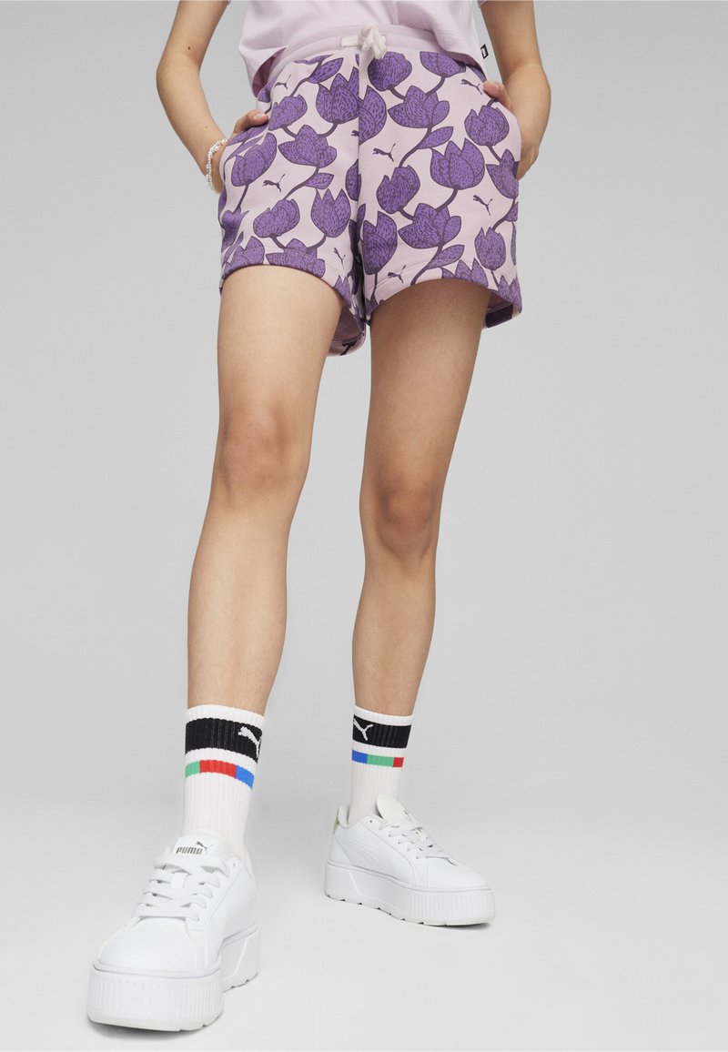 Puma BLOSSOM - Tracksuit bottoms - grape mist/purple - Zalando