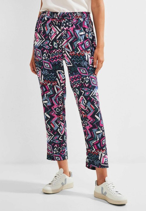 Street One PRINT HOSE - Stoffhose - blau/dunkelblau - Zalando.ch