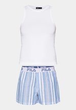Fila WOMAN TOP AND POPLIN SHORT - Pyjama set - white/light blue/white ...