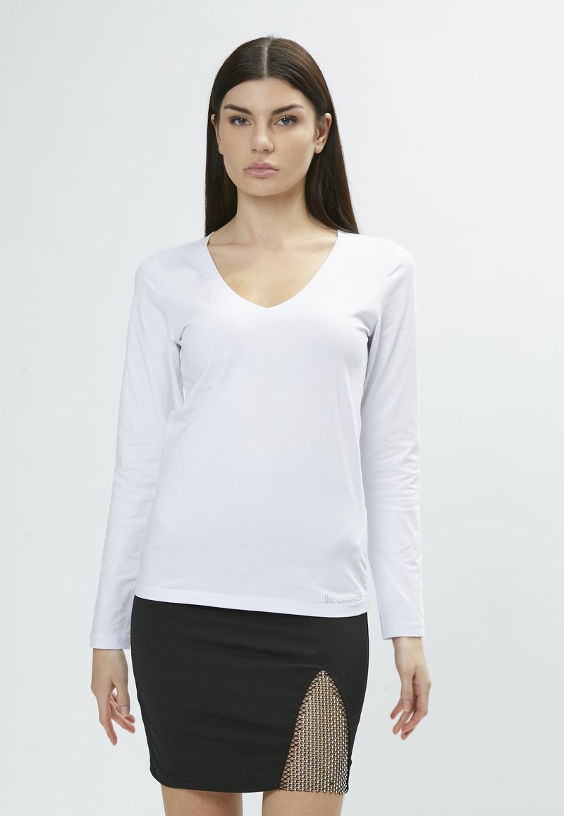 INFLUENCER V-NECK BASIC - Camiseta de manga larga - off white/crema - Zalando.es