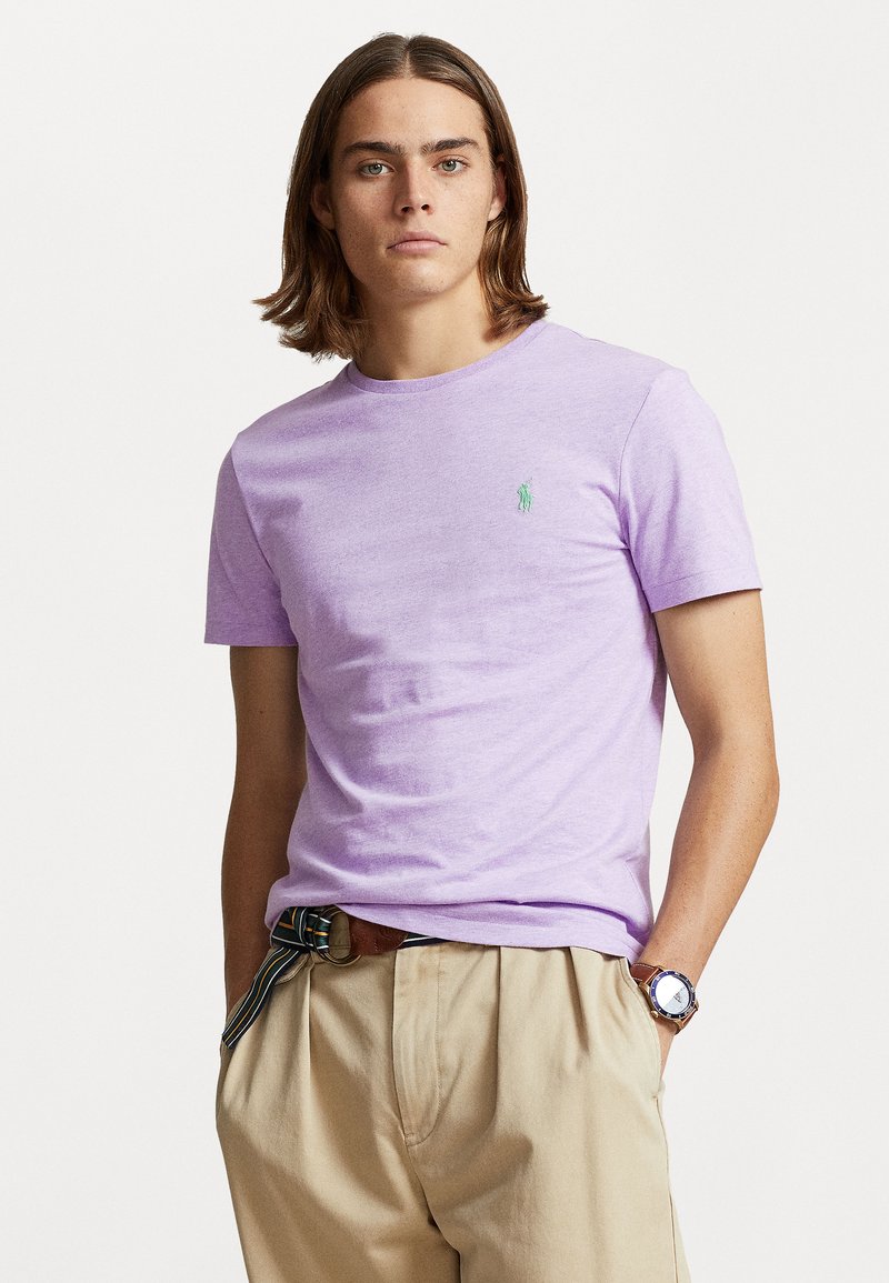 Polo Ralph Lauren CUSTOM SLIM FIT JERSEY CREWNECK T-SHIRT - T-shirt basic - pastel purple ...