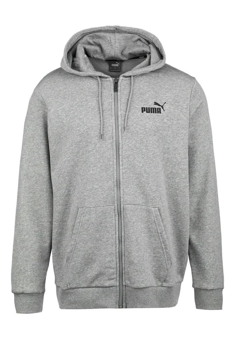 Puma LOGO - Felpa con zip - medium gray heather / cat/grigio - Zalando.it