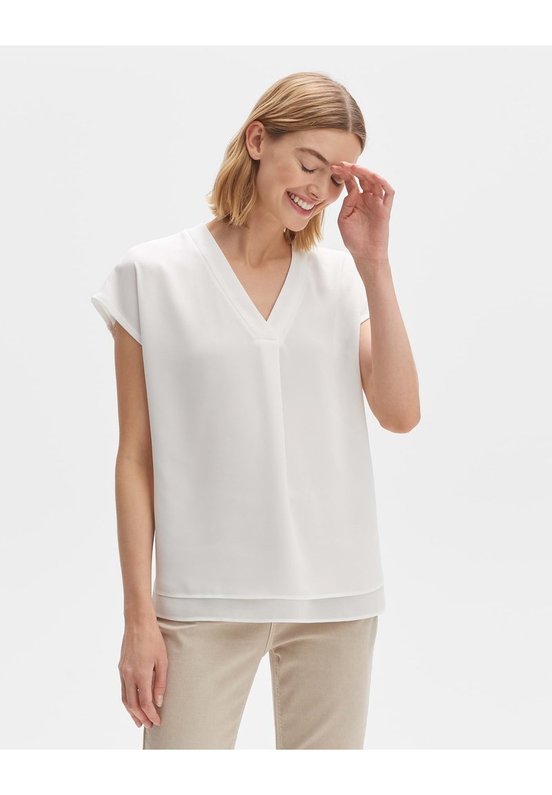 Opus KURZARM FELISO - Bluse - milk/weiß - Zalando.at