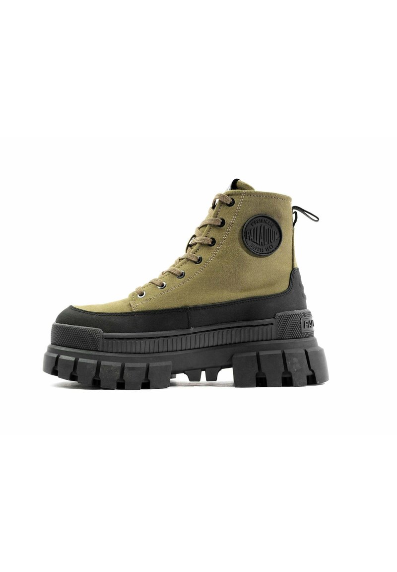 Palladium REVOLT ZIP TX - Enkellaarsjes met plateauzool - olive night ...
