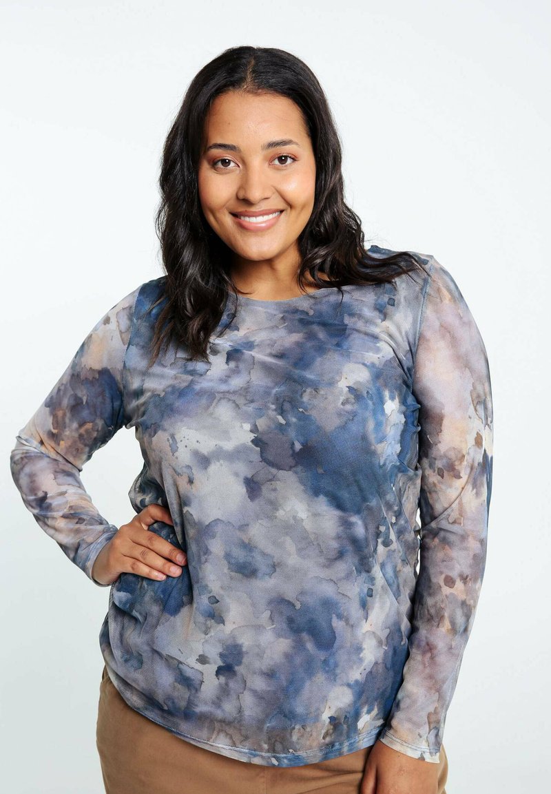 Paprika KURZES NETZ MIT AUFDRUCK - Camiseta de manga larga - grau blau ...