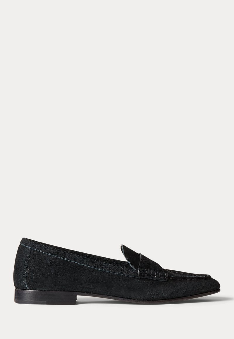 Polo Ralph Lauren EMBOSSED-PONY SUEDE PENNY LOAFER - Slipper - black ...