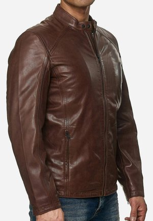 Lee Cooper BASILE - Veste en cuir - black/noir - ZALANDO.FR