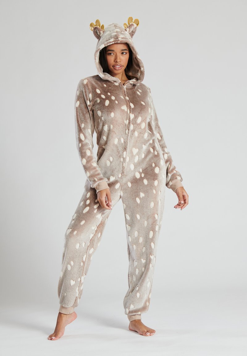 Loungeable REINDEER LUXURY FLEECE ALL IN ONE - Pyjamas - brown/brun ...