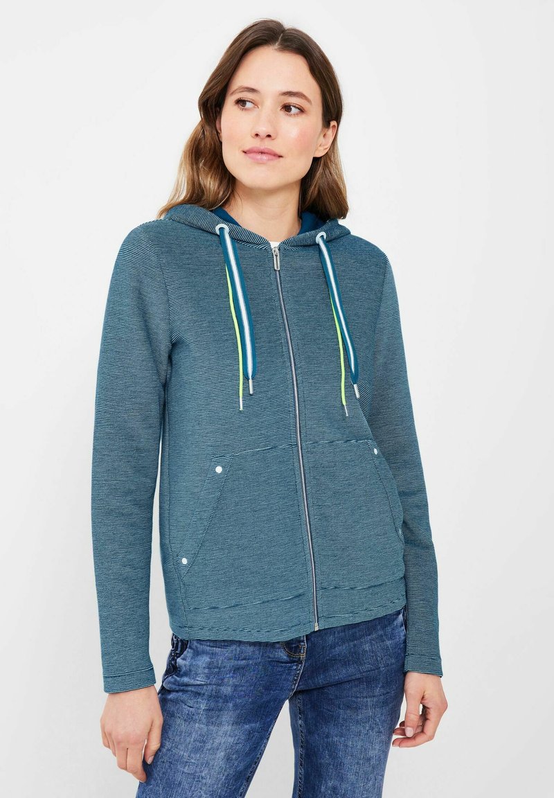 Cecil MIT KAPUZE - Sweatjacke - blau/blue-black denim - Zalando