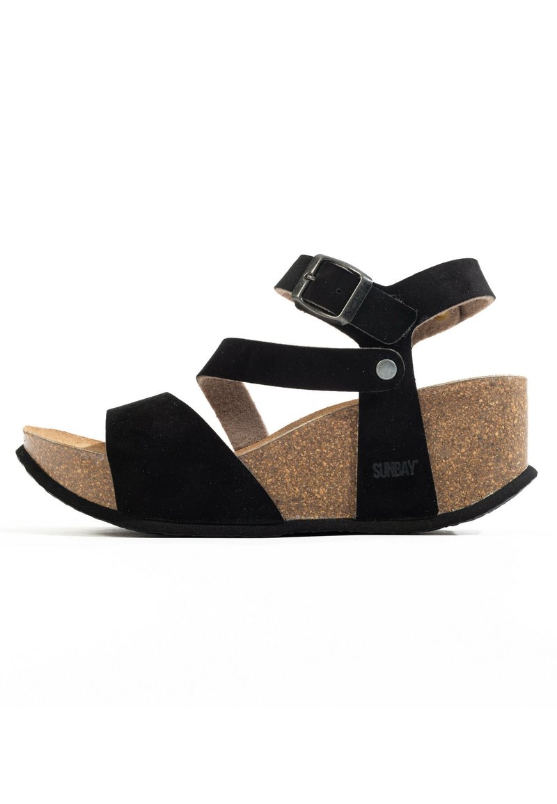 Sunbay Cooma Sandály Na Klínu Black černá Zalando Cz