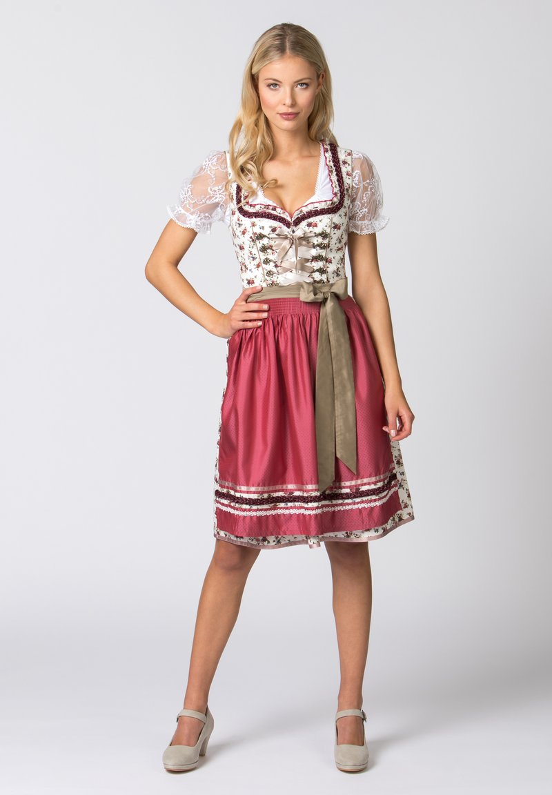 Stockerpoint DIRNDL ISADORA - Dirndl - creme-fuchsia/beige - Zalando