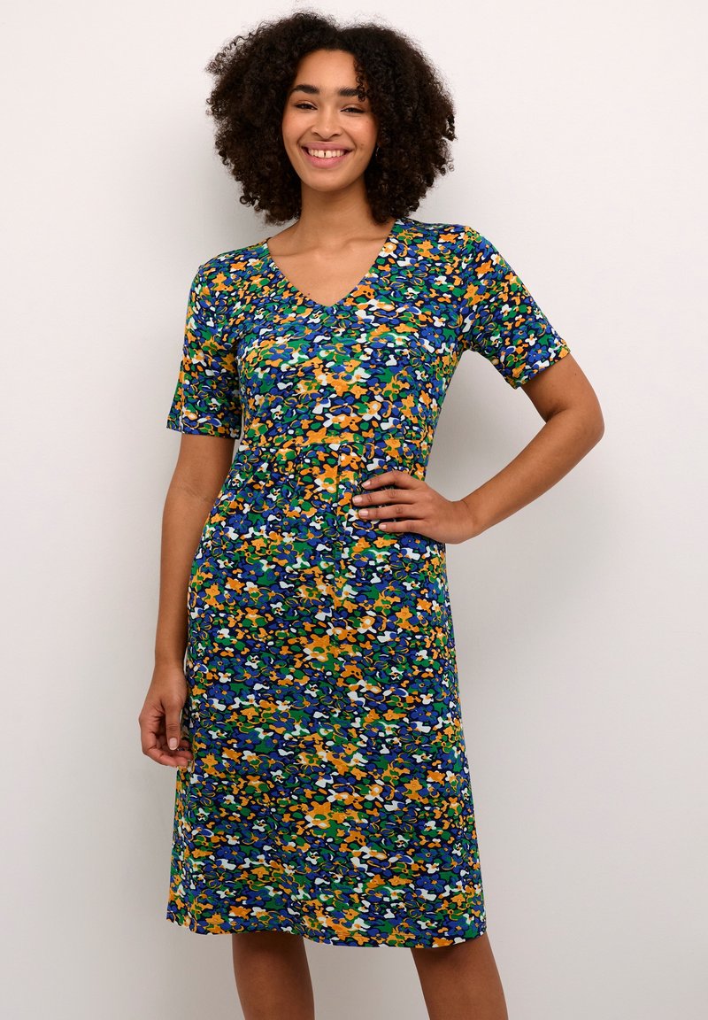 Kaffe Day dress - blue orange flower print/blue - Zalando.ie