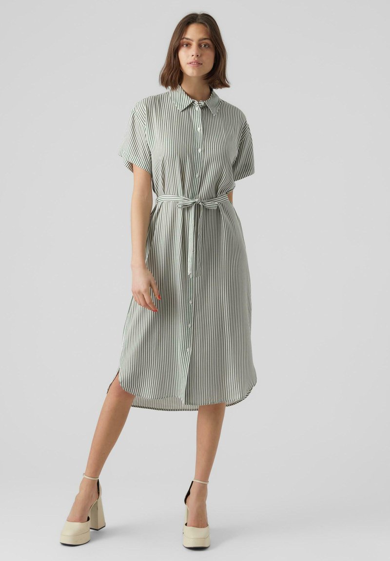 Vero Moda VMBUMPY SS CALF NOOS - Blousejurk - snow white/wit - Zalando.nl