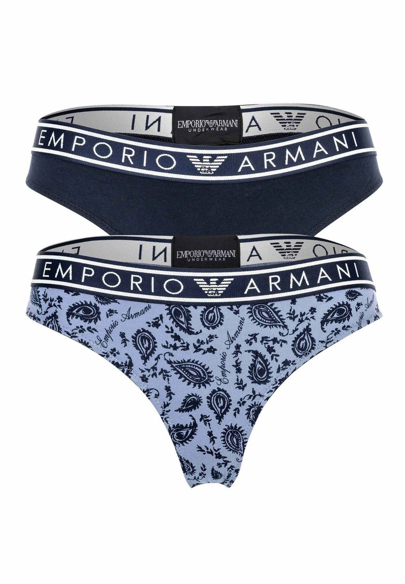 Emporio Armani 2 PACK PRINTED COT - String - dunkelblau paisley ...