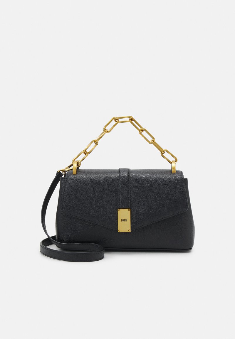 DKNY CONNER FLAP - Handbag - black/gold/black - Zalando.co.uk