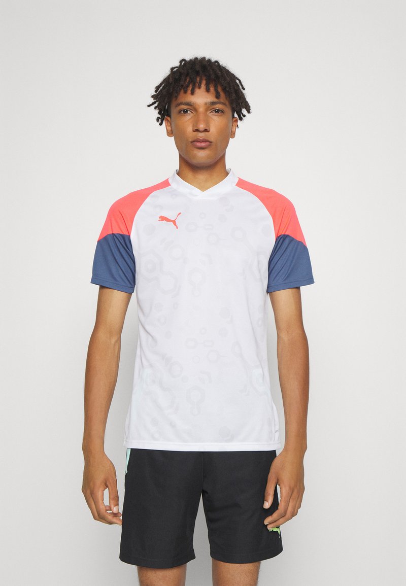 Puma INDIVIDUAL CUP - Camiseta deportiva - white/fire orchid/blanco ...