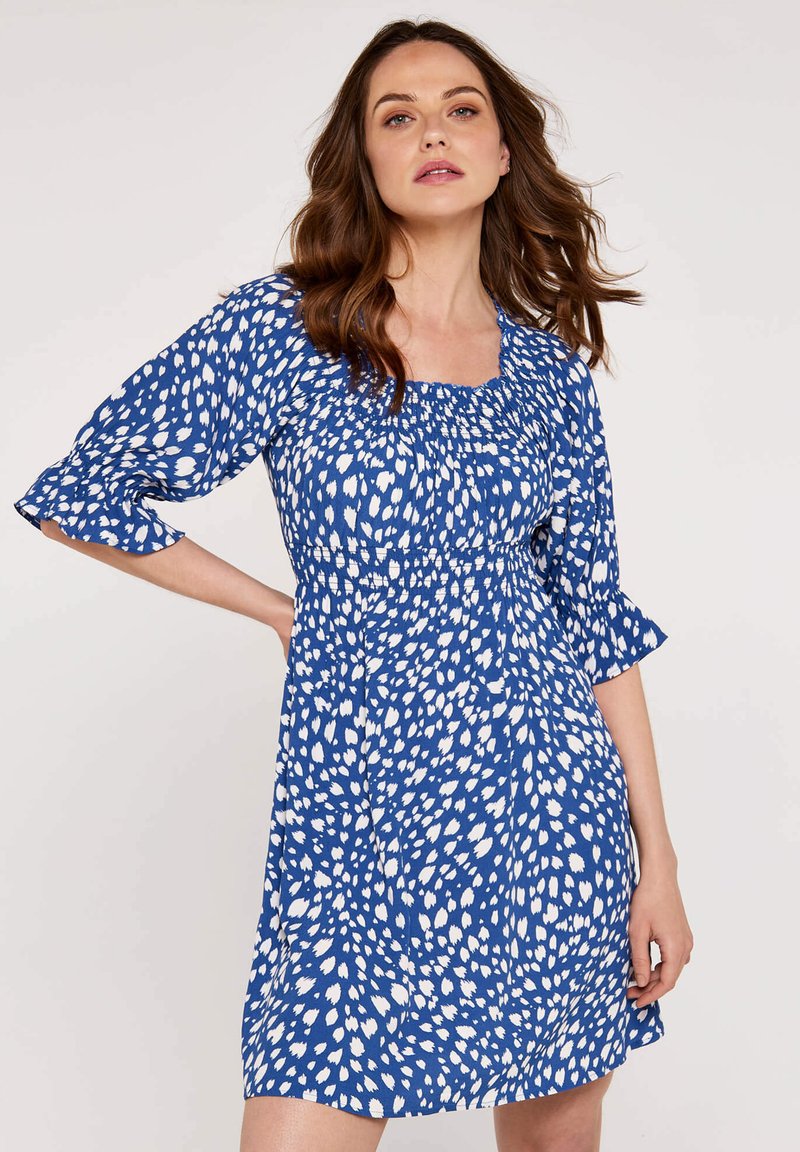 Apricot BRUSHSTROKE DOT MILKMAID - Day dress - blue - Zalando