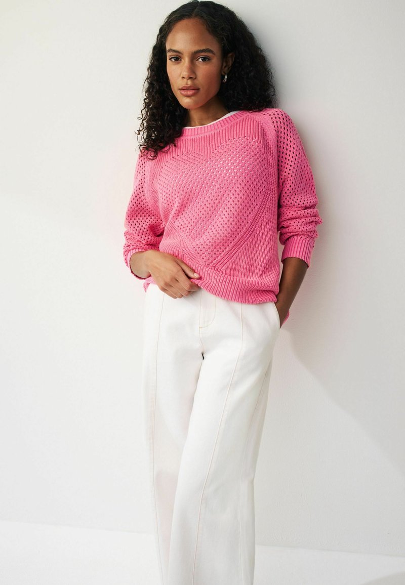 Next HEART JUMPER-REGULAR FIT - Strickpullover - fluro pink/pink ...