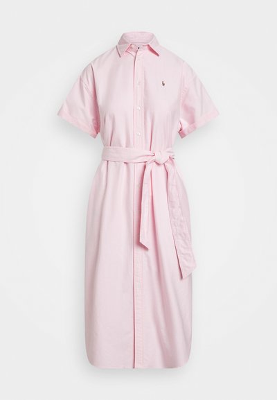 Polo Ralph Lauren BELTED SHORT SLEEVE OXFORD SHIRTDRESS - Shirt dress - bath pink/pink - Zalando ...