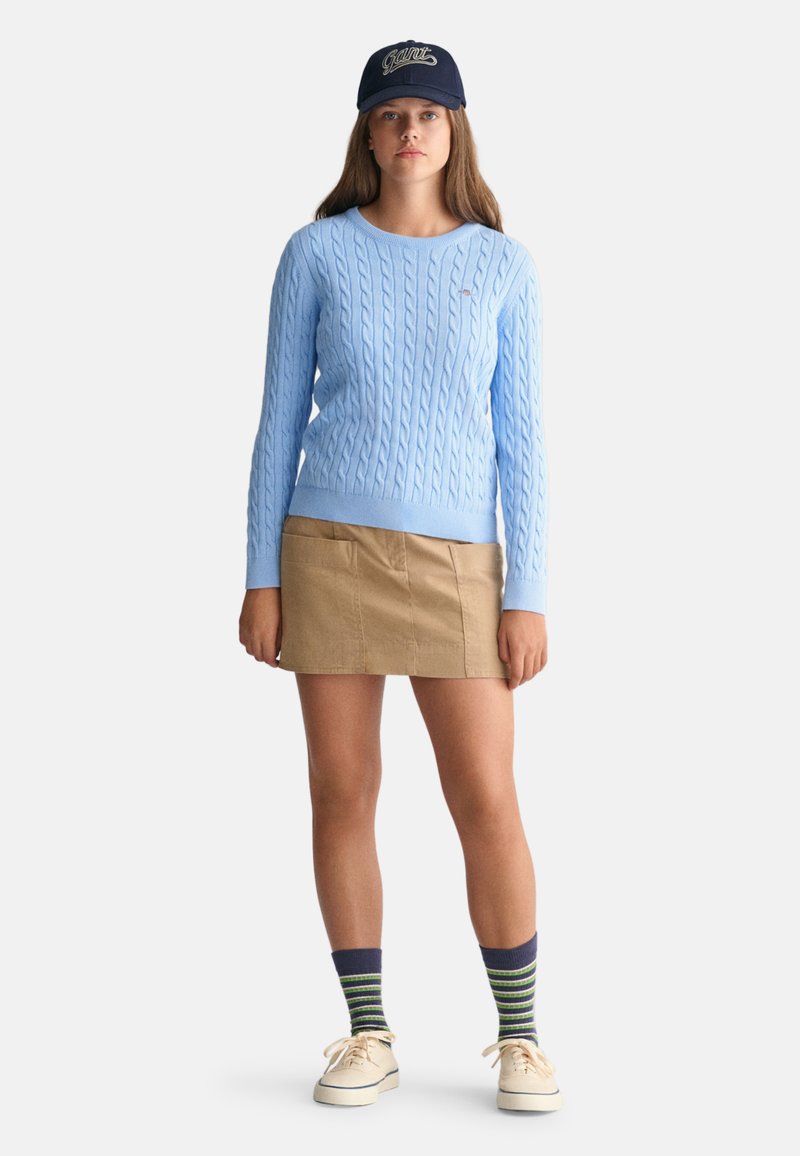 GANT SHIELD CABLE C-NECK - Jumper - light blue - Zalando