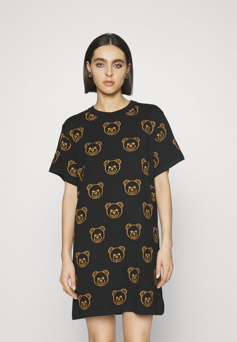MOSCHINO SEASONAL TEDDY BEAR - Vestido de punto - fantasy black/negro - Zalando.es