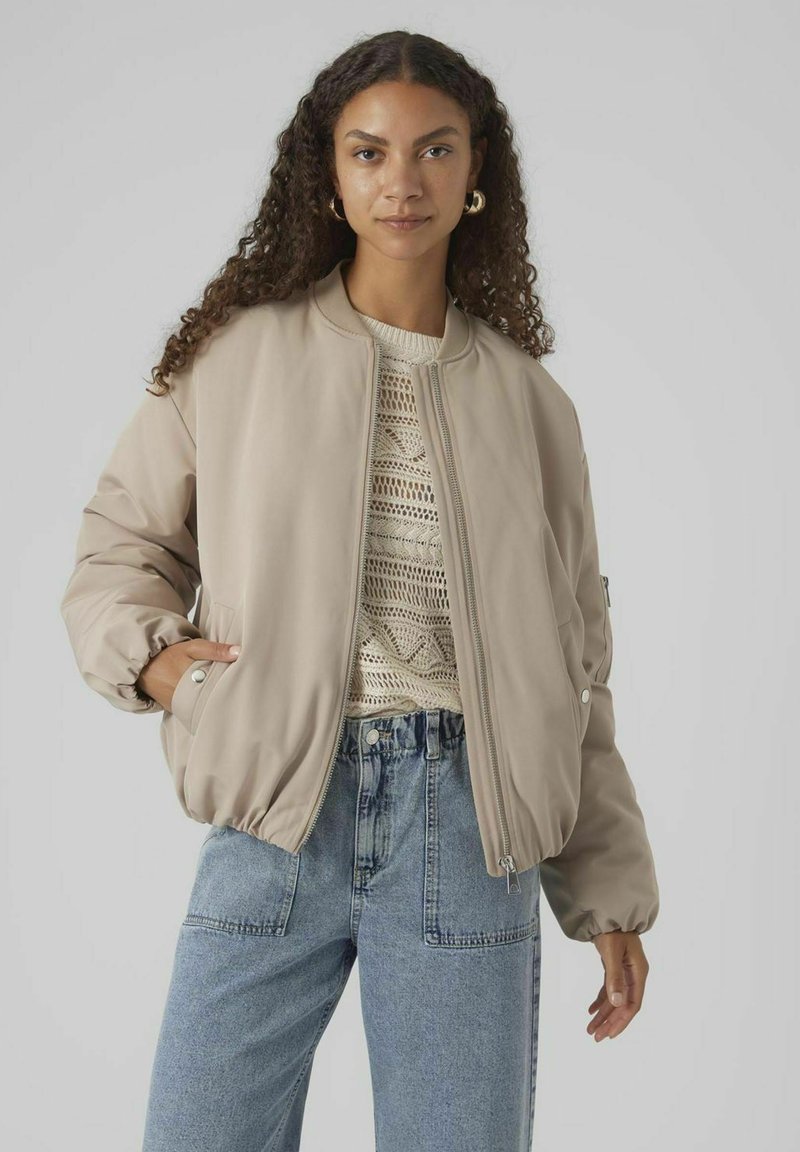 Vero Moda VMBARCELONA - Kurtka Bomber/beżowy - Zalando.pl