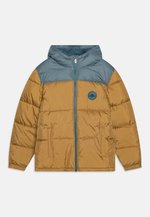 Converse COLOR BLOCK PUFFER UNISEX - Vinterjakker - dunescape/blågrå ...