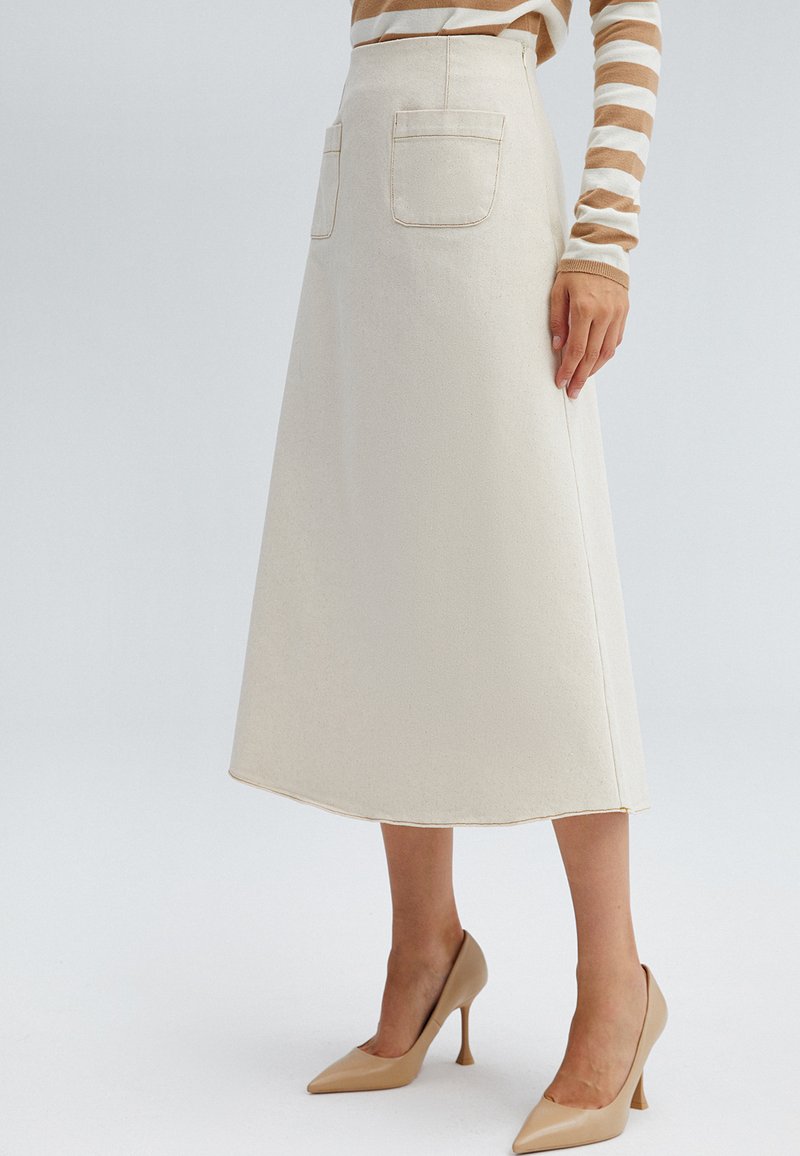 Touché Privé DETAILED - A-linjainen hame - beige - Zalando.fi