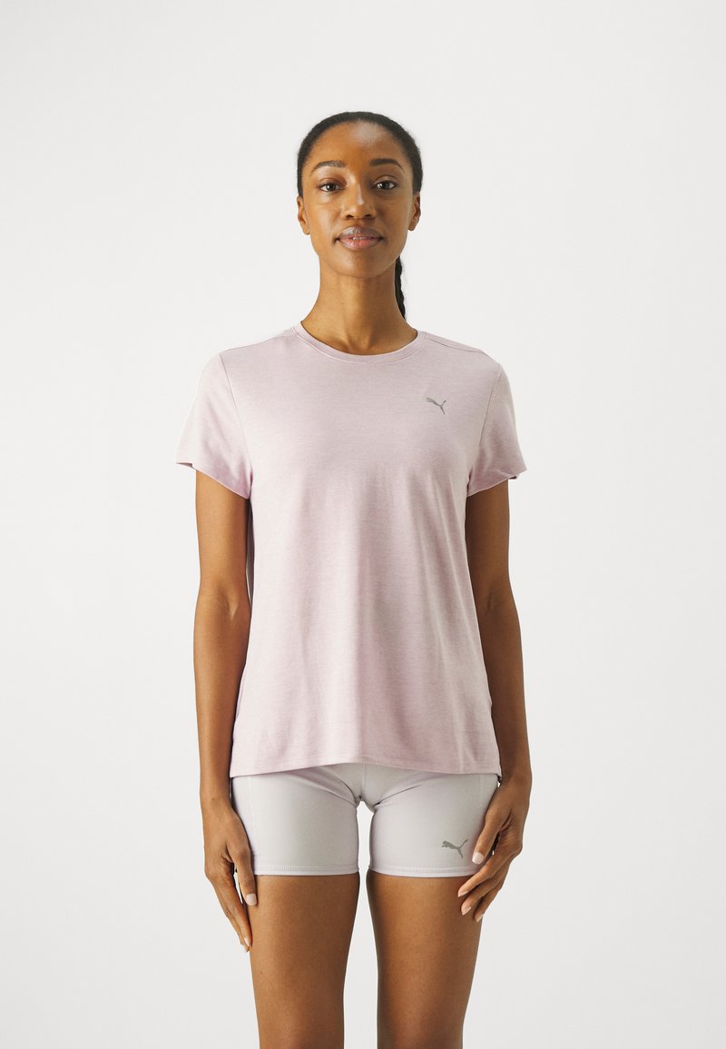 Puma RUN FAVORITE - T-shirt till träning - grape mist heather/ljusrosa ...