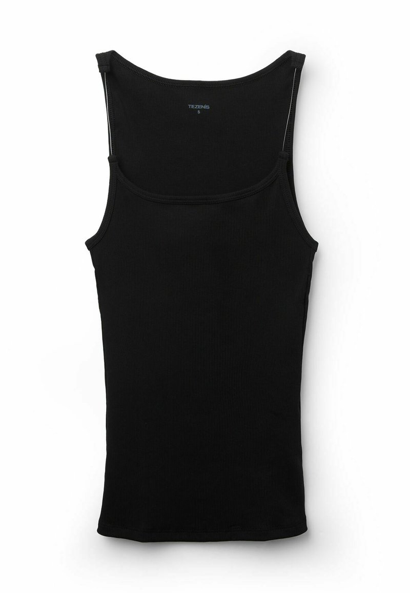 Tezenis RIBBED AND INVISIBLE STRAPS - Top - black/negro jaspeado ...