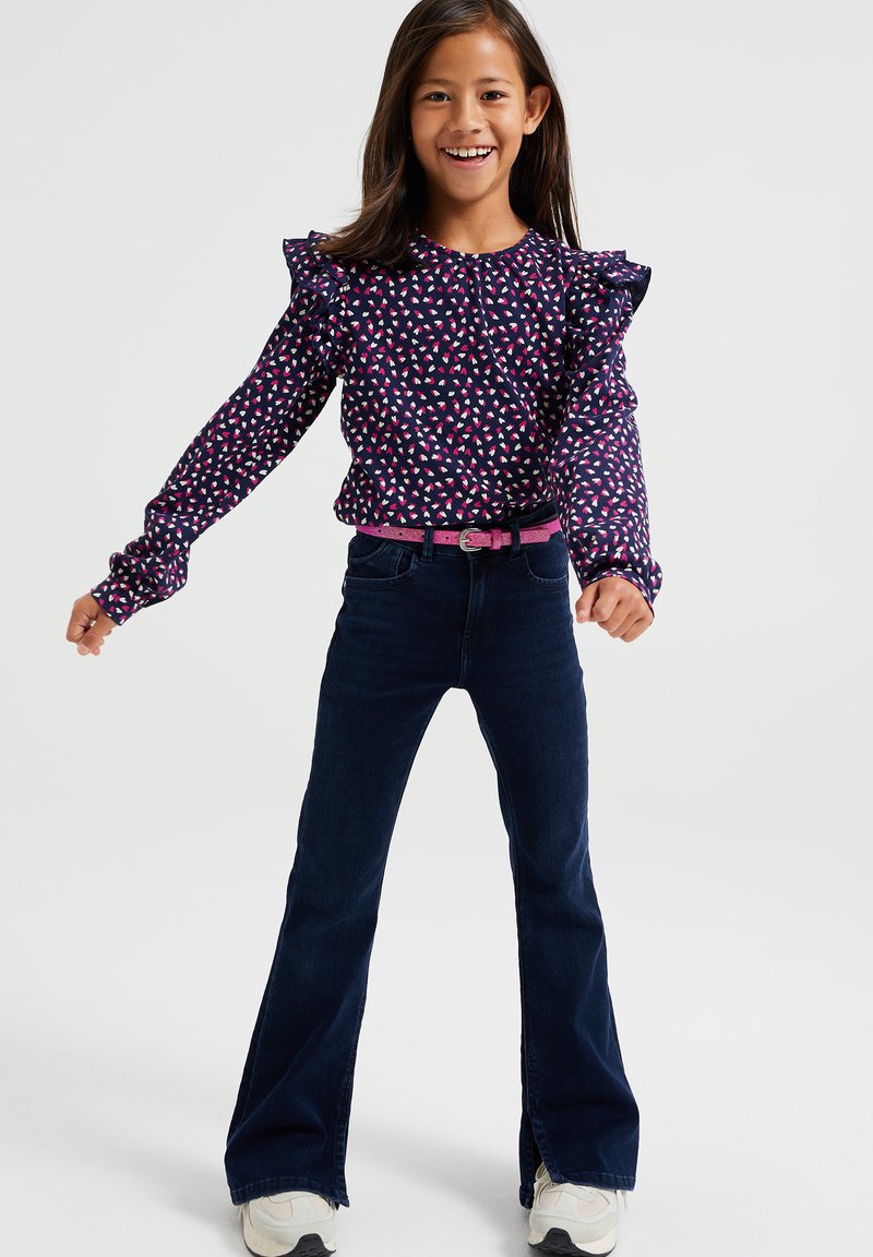 WE Fashion MET DESSIN EN VOLANTS - Bluse - blue/dunkelblau - Zalando.de